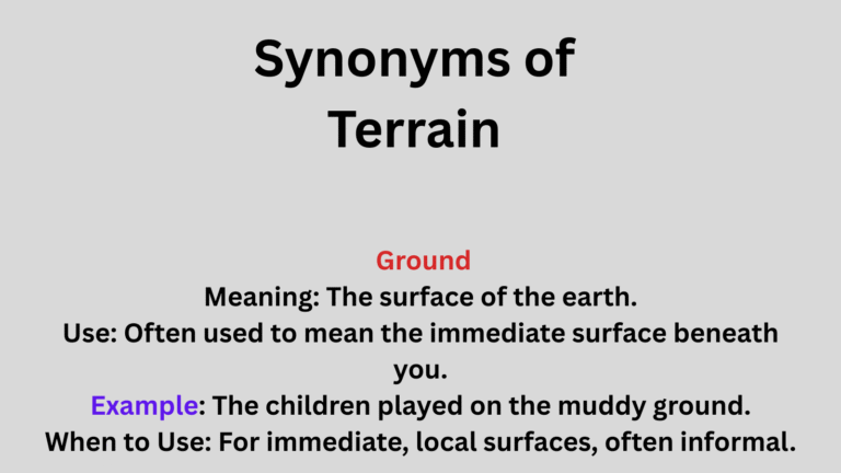 Synonyms of Terrain: 30 Alternatives and When to Use Them